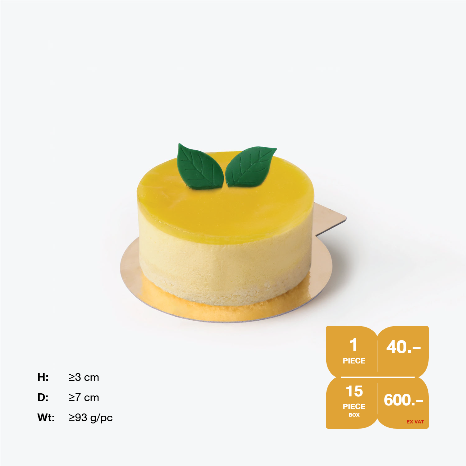 SYNOVA Lemon Mousse Cake (Cylinder) (Box) | Synova Beverage & Bakery ...